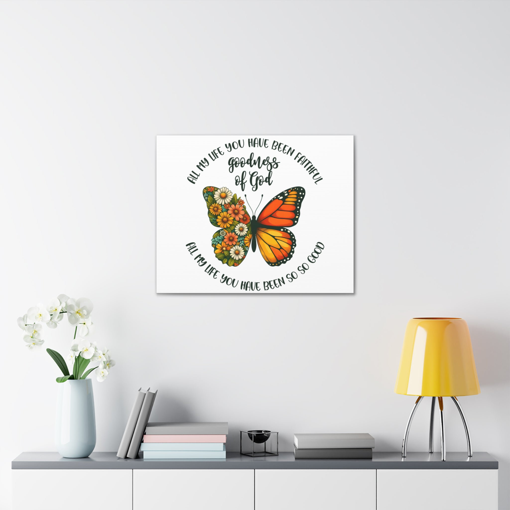 Trinx Goodness of God Butterfly Bible Verse Canvas Christian Wall Art ...