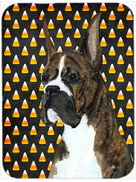 Caroline's Treasures Halloween Candy Corn Boxer Portrait Glass Cutting ...
