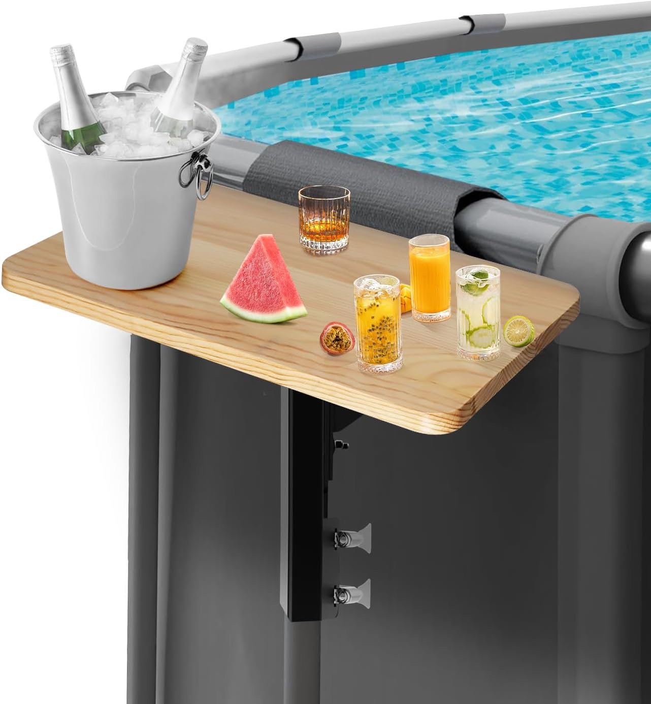 Elaine Mercure Wood Pool Bar For Pool Above Ground,Mini Pool Shelf ...