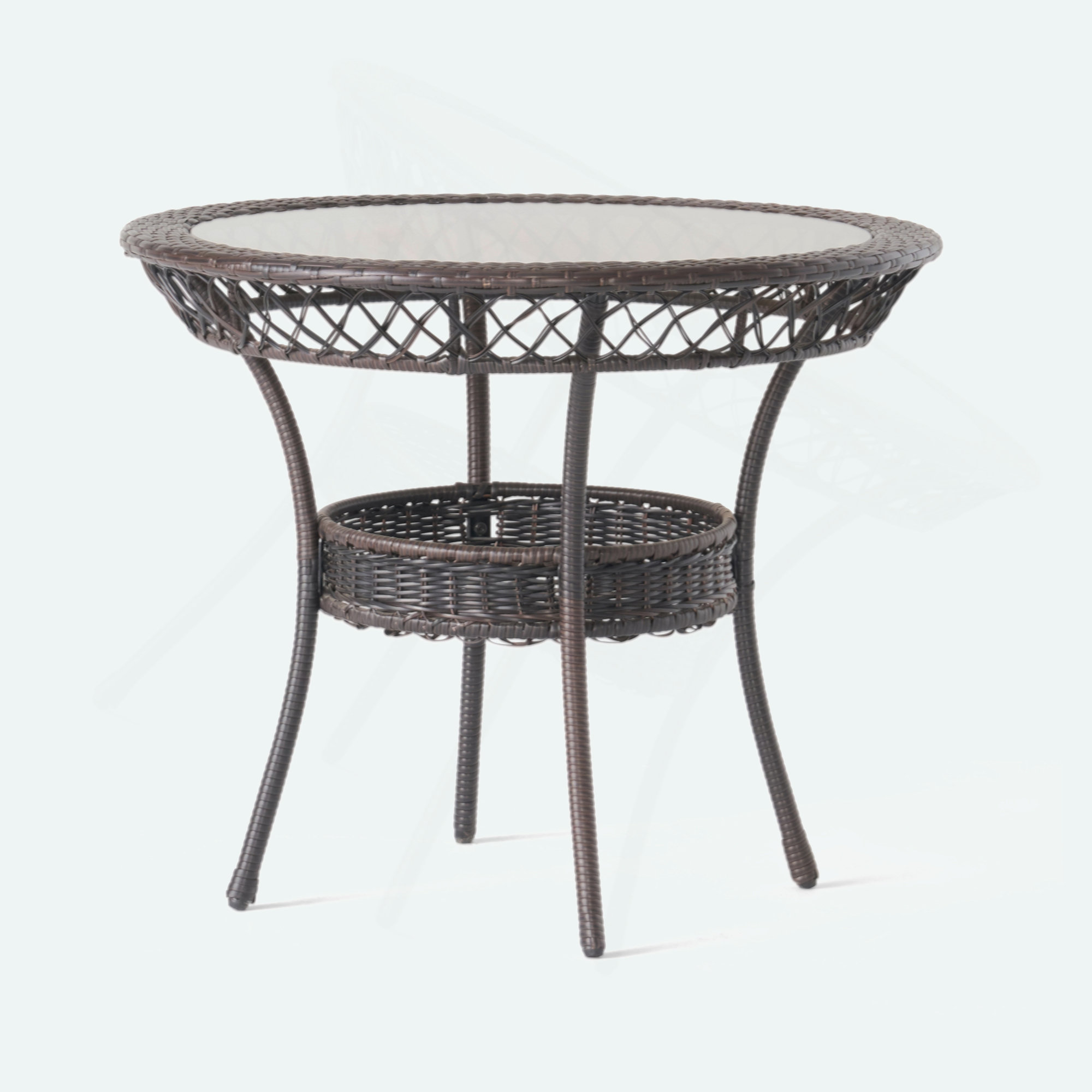 Dakota Fields Outdoor Wicker Dining Table With Practical Storage And ...