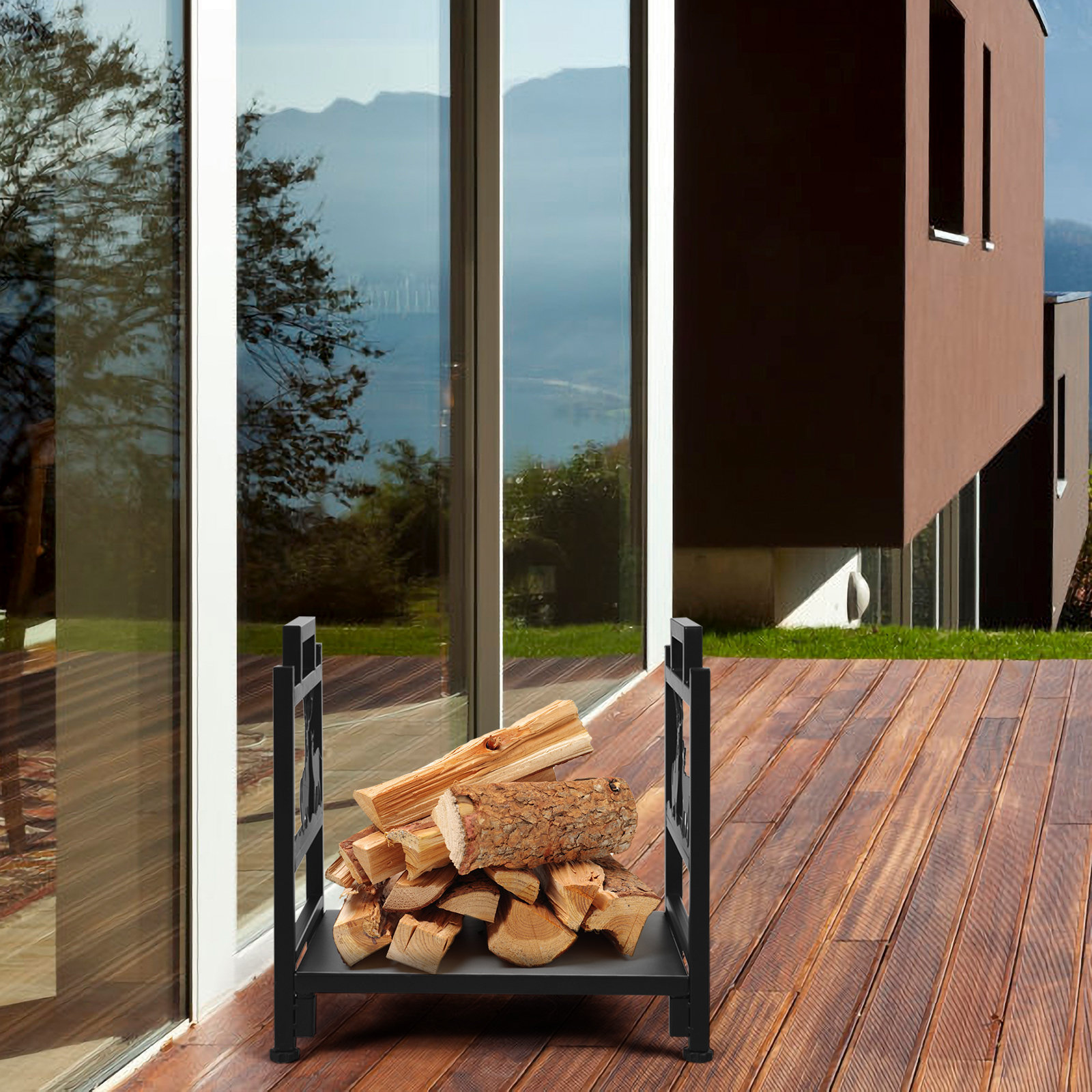 Millwood Pines Shafer 18'' W Metal Log Rack & Reviews | Wayfair