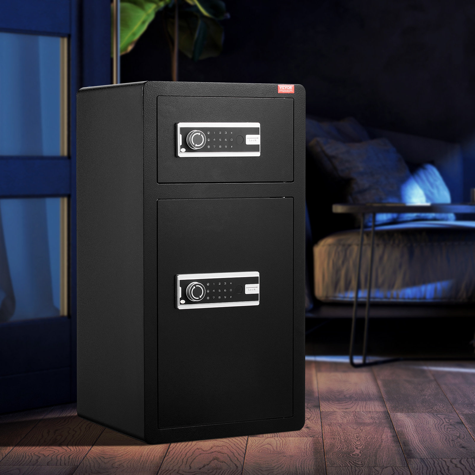 VEVOR Double Door 5.5 cu.ft Safe Box with Key Lock Password Cabinet ...