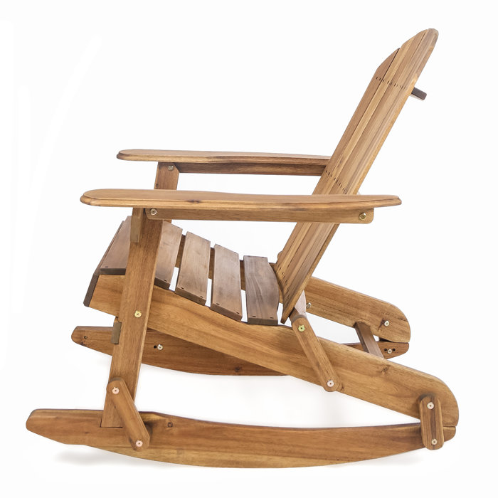 Rosecliff Heights Crossen Solid Wood Rocking Adirondack Chair & Reviews ...