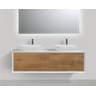 Latitude Run® 55'' inch Fully Assembled Double Floating Bathroom Vanity ...