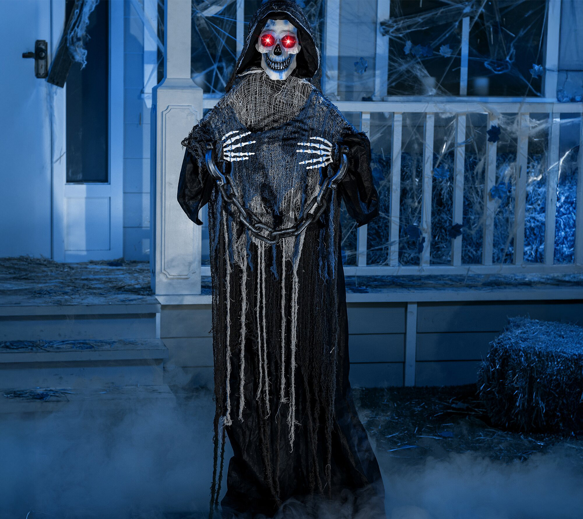 The Holiday Aisle® 67" Halloween Sound-Activated Animatronic Grim ...