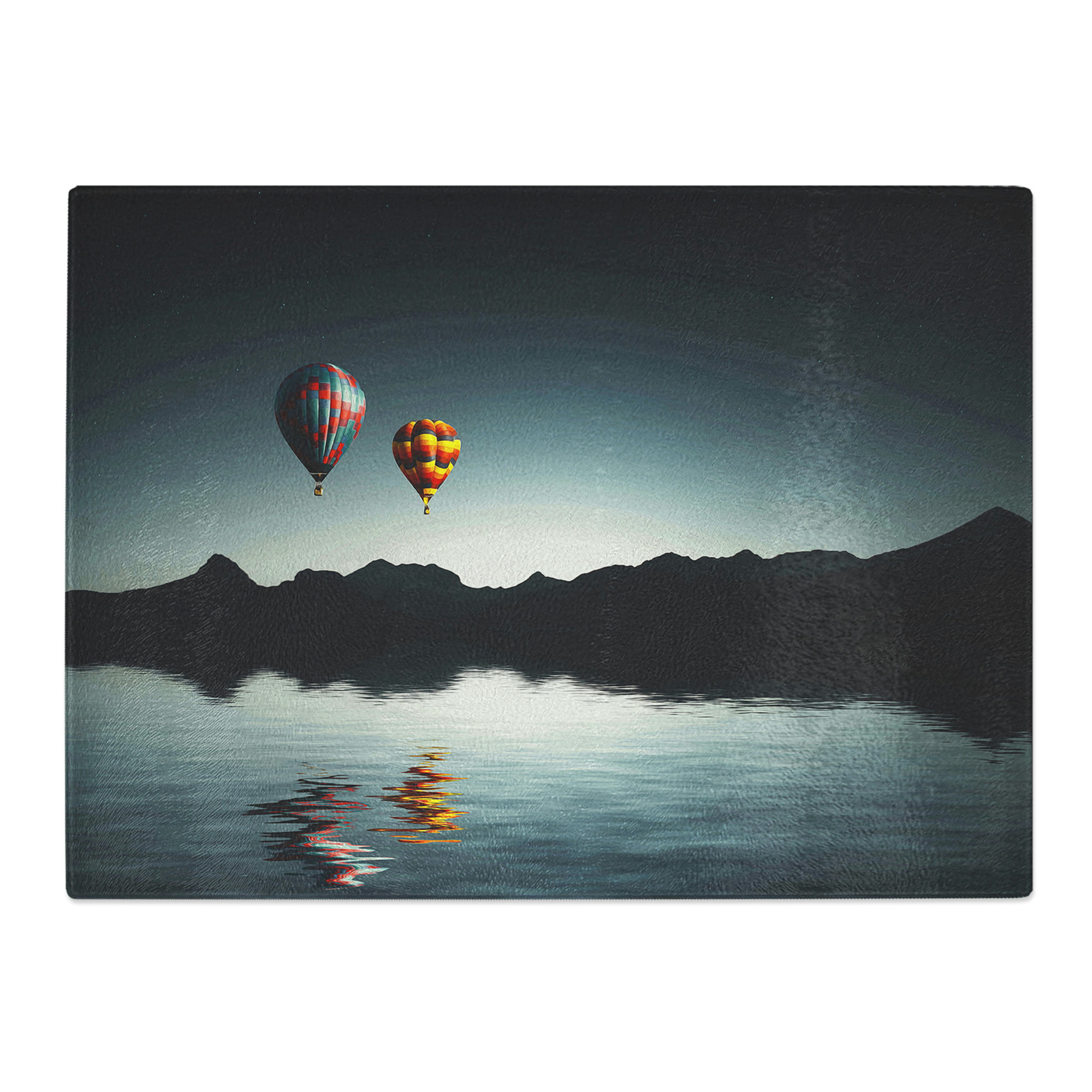 Metro Lane Landscape Lake Hot Air Balloon No.2 Glass Chopping Board | Wayfair.co.uk