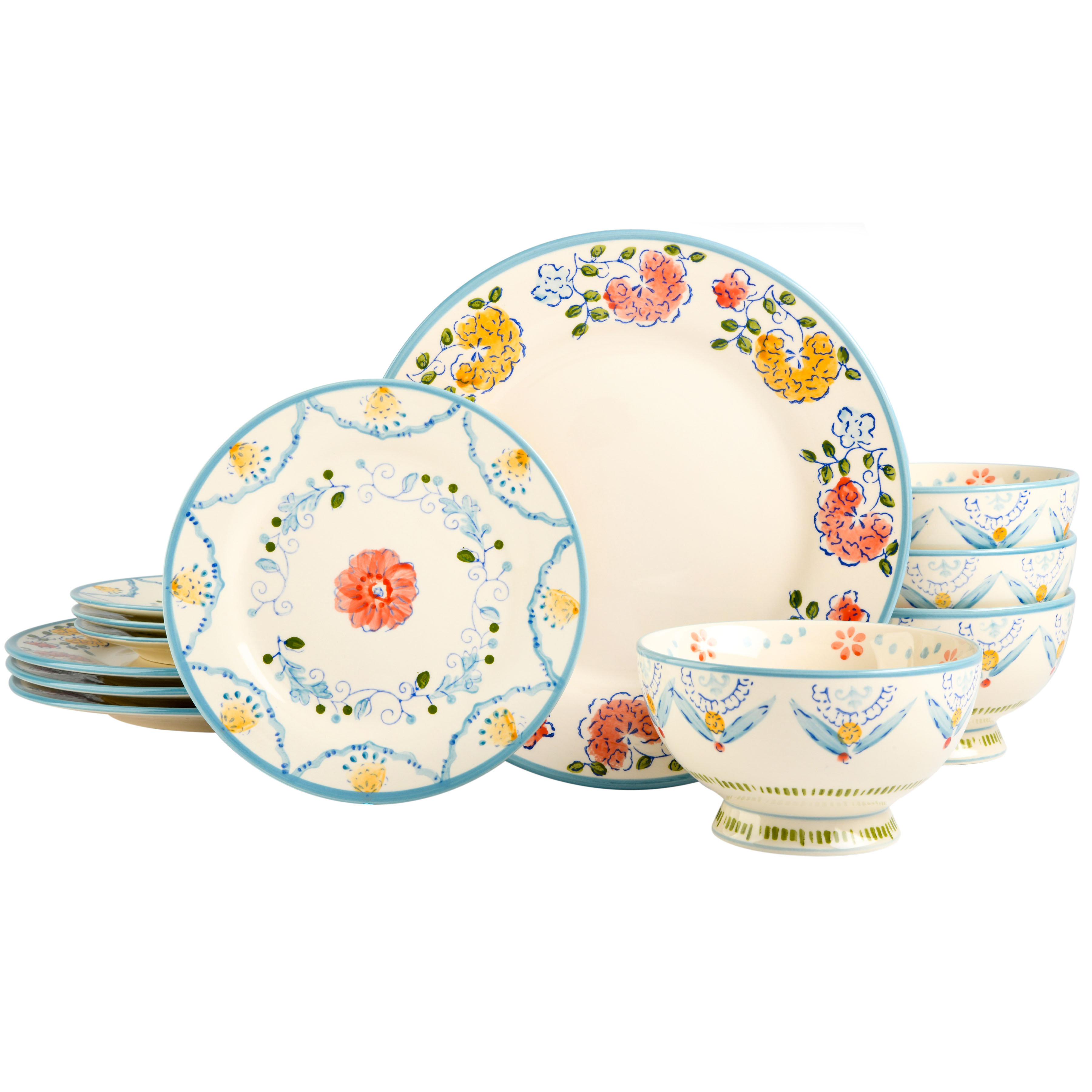 Gibson Anaya 12 Piece Dinnerware Set, Service for 4 & Reviews | Wayfair
