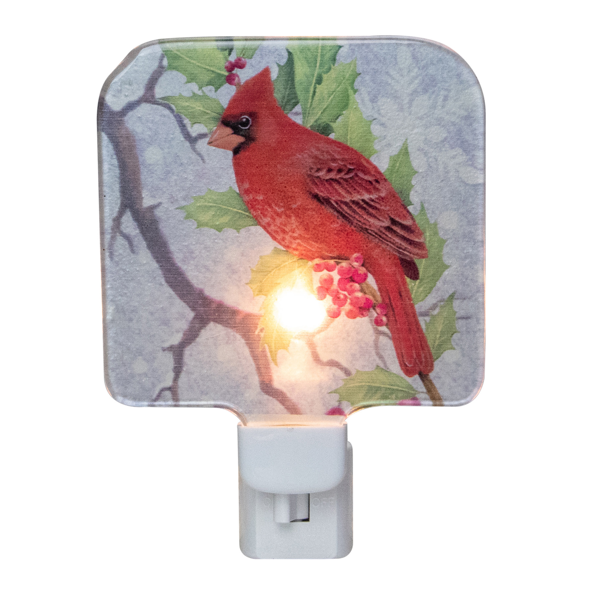 Northlight Seasonal Cardinal Glass Night Light | Wayfair