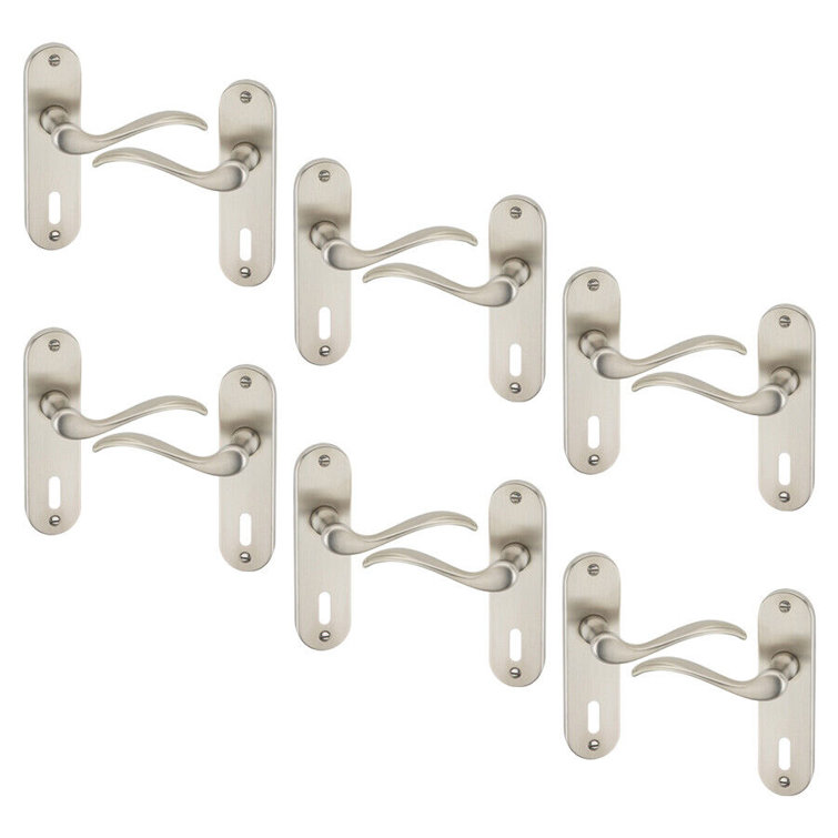 Urfic 6x Urfic Geneva Metal Lever Latch Door Handles Set Rose Internal ...