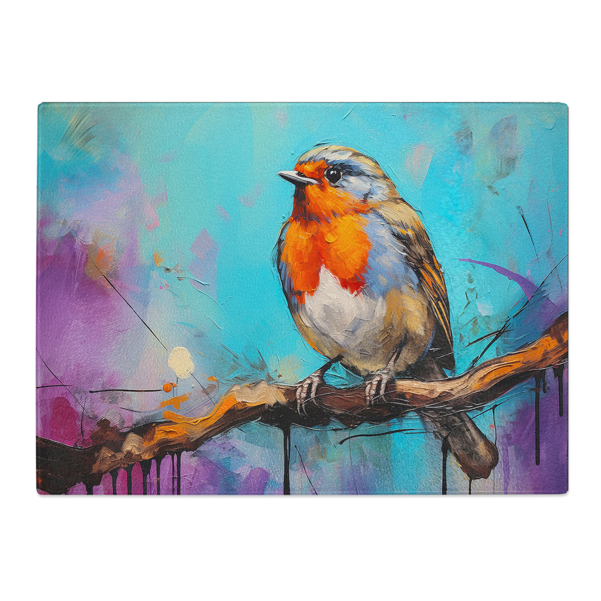 Metro Lane Robin Bird Pop Art Glass Chopping Board | Wayfair.co.uk