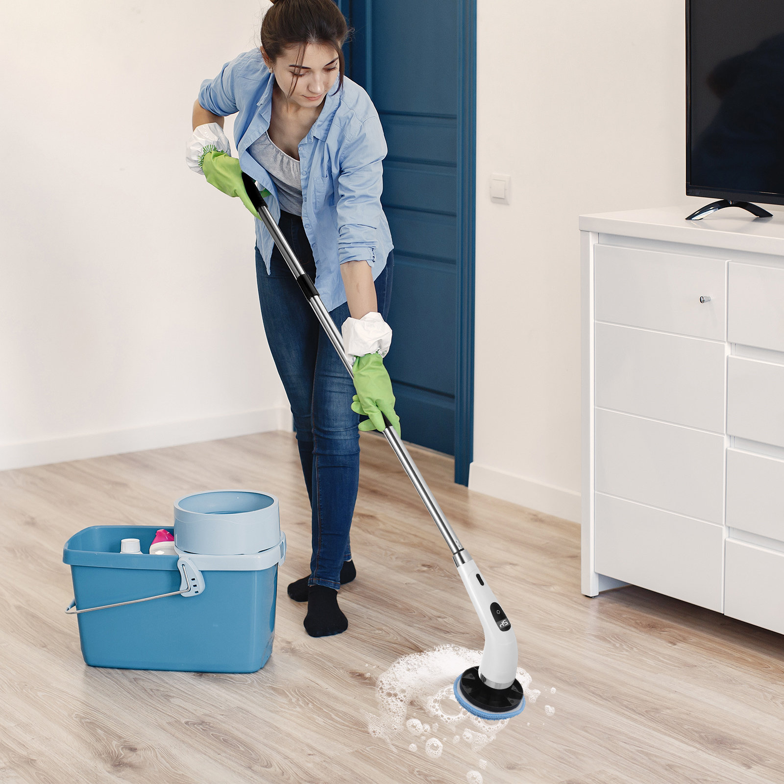 Symple Stuff Electric Scrubber Cordless Cleaning Scrubber Kitchen ...