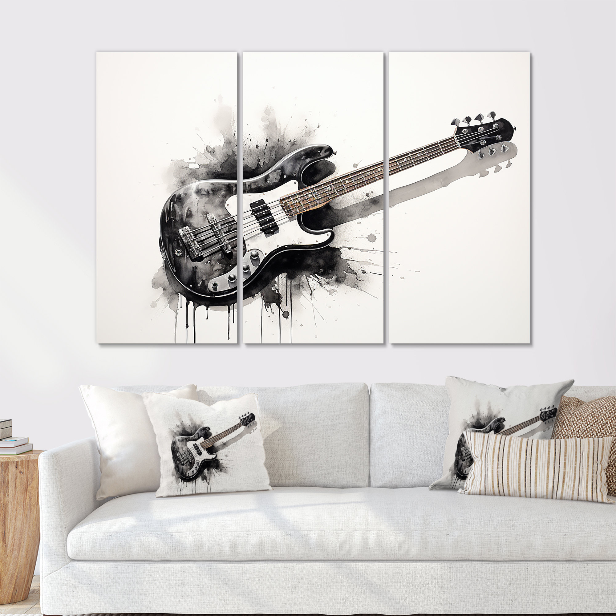 Lark Manor™ Bass Reverberation Cool Charcoal II - Music Wall Art Set ...