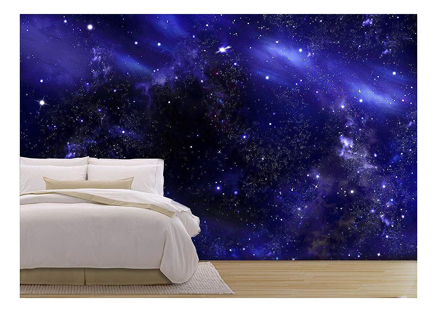 IDEA4WALL Planet In Outer Space Galaxy Purple Starry Night Sky Deep ...