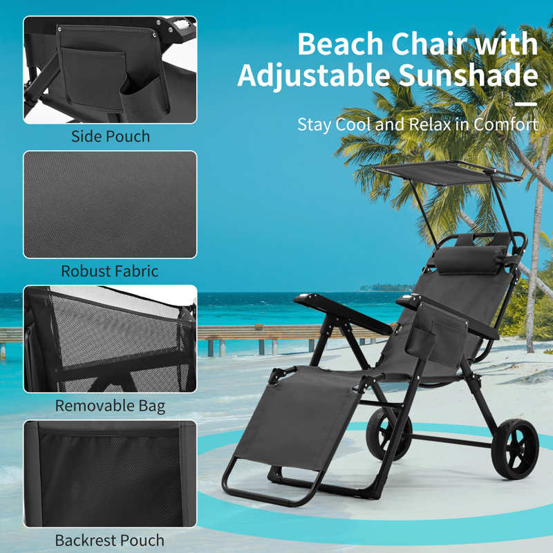 JTANGL 2in1 Beach cart with Integrated Wagon Pull Cart,Folding Beach ...