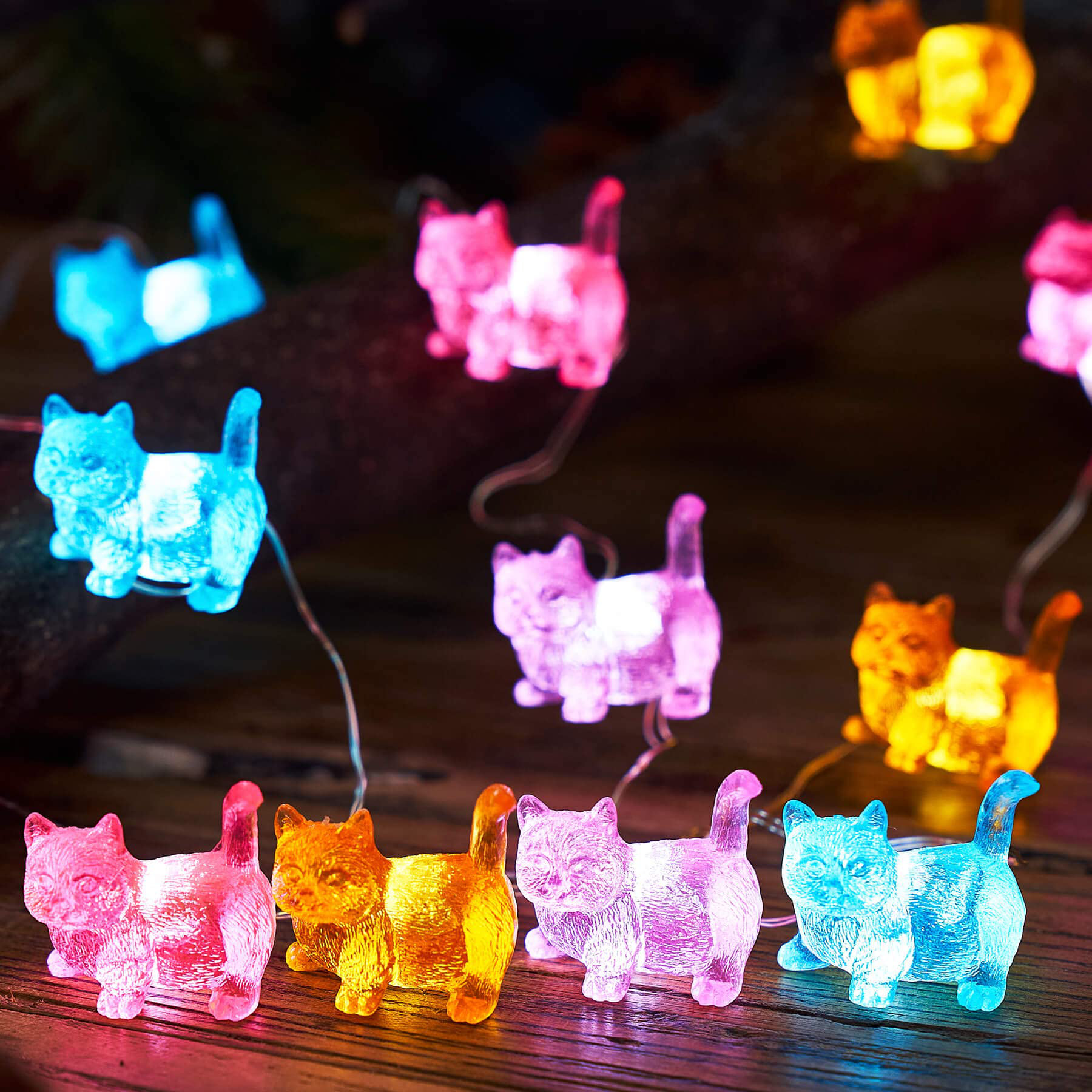 The Party Aisle™ Cat Décor Cute Indoor String Lights Fairy Lights Plug ...