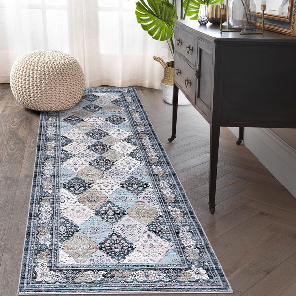 Bungalow Rose Sayat Machine Washable Argyle Rug - Wayfair Canada