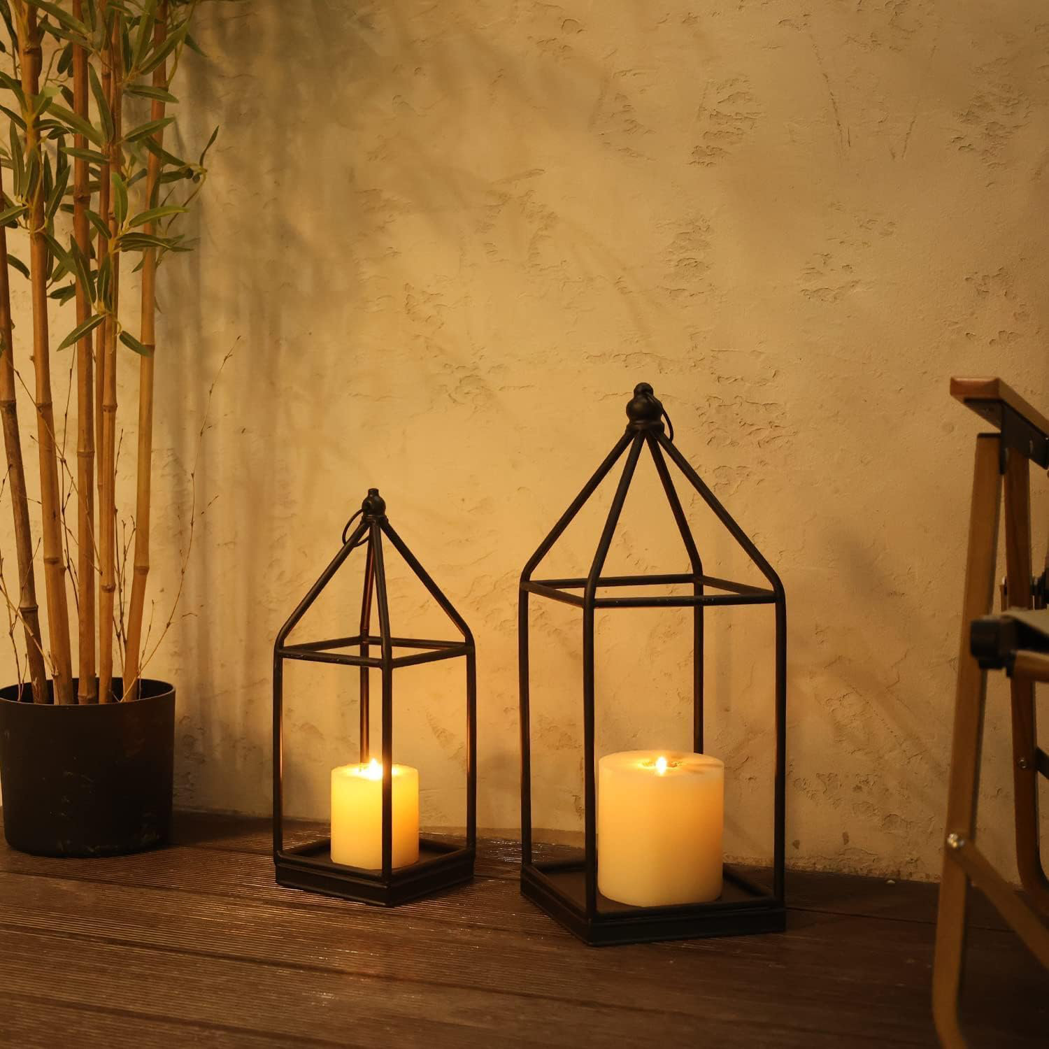 WINUAL Luxury Lantern Decorative Outdoor&Indoor, Set Of 2 (18’’&14 ...
