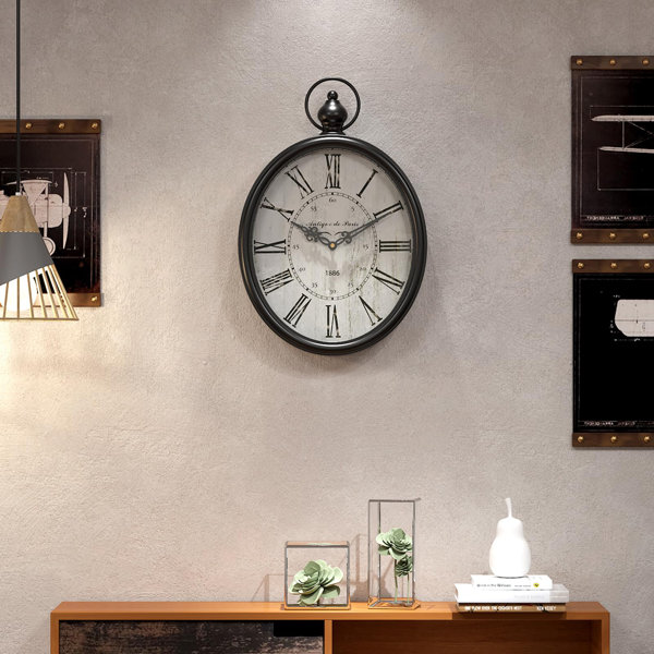 Williston Forge Oval Decorative Vintage Wall Clock, Antique Design ...