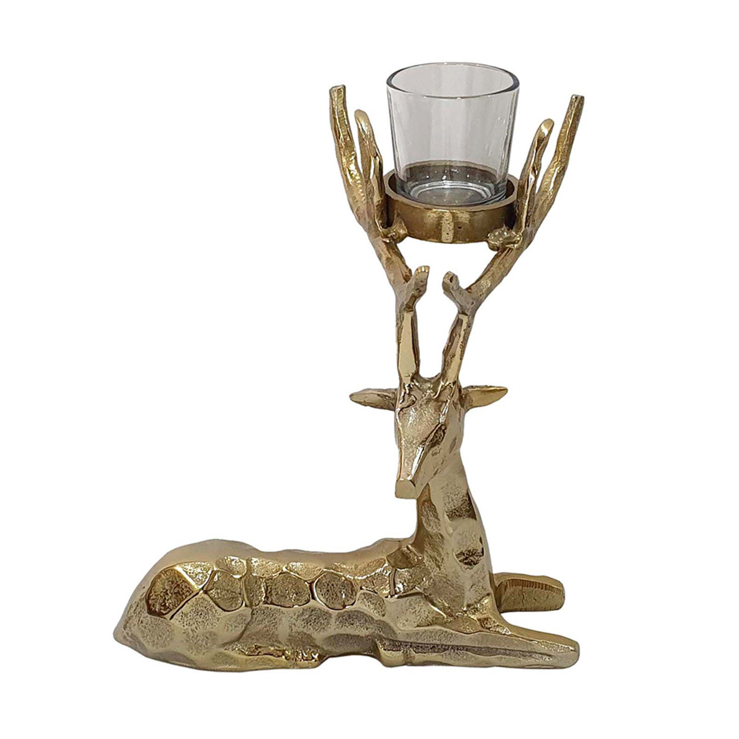 Mercer41 Reindeer Tea-Light Candle Holder - 8.5" x 6" x 10" - Gold ...