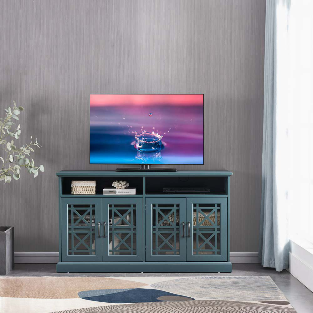 Longshore Tides Console Table, Sofa Table with 2 Cabinets and Shelves ...