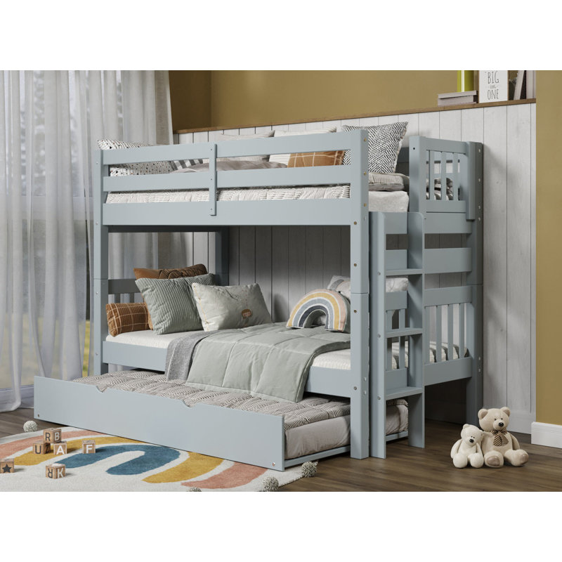 Harriet Bee Treva Solid Wood Standard Twin over Twin Bunk Beds with ...