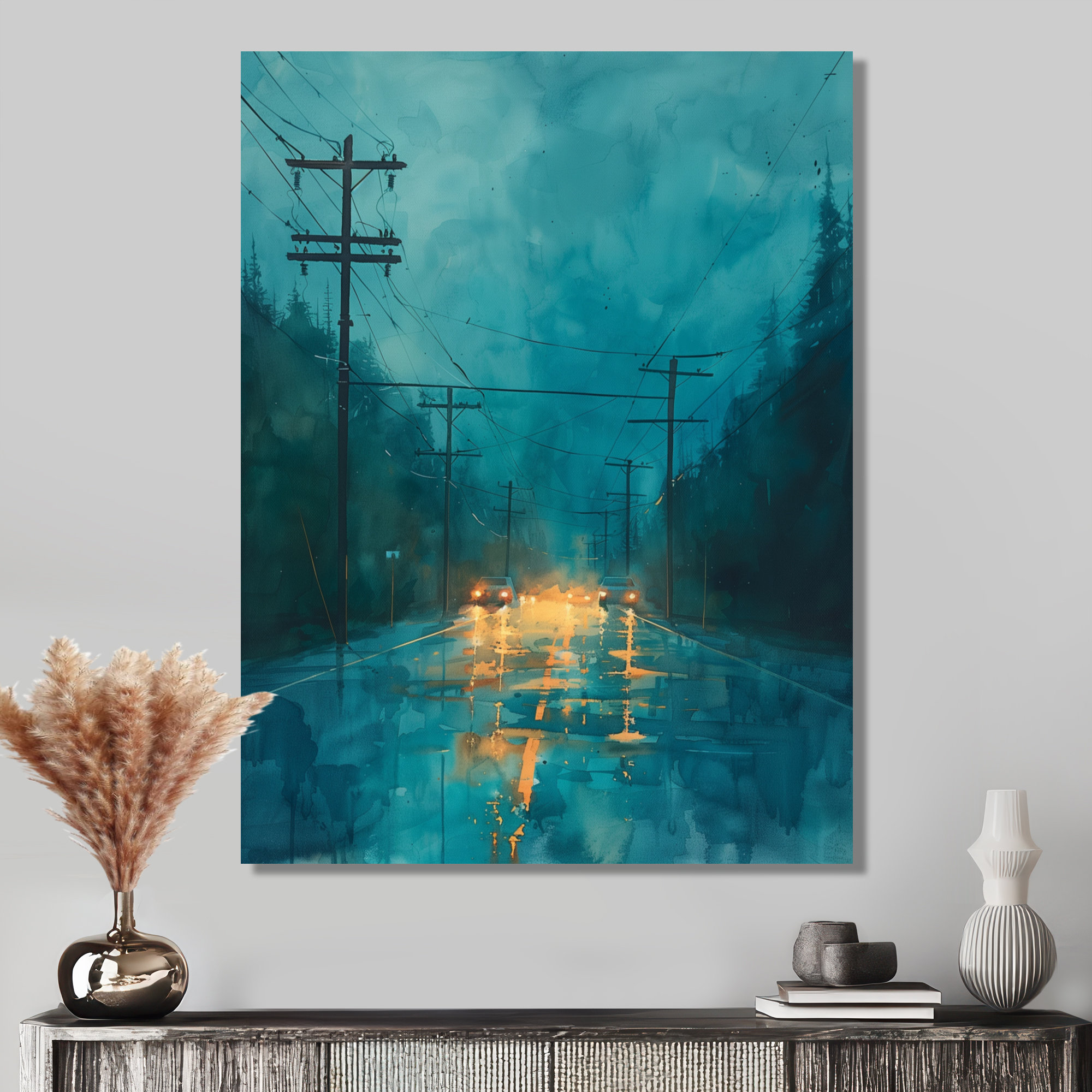 17 Stories Blue Yellow Energy Evolution Power Lines I - Power Lines ...