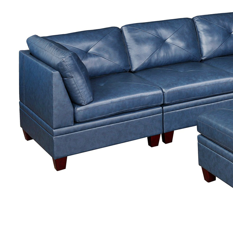 Hokku Designs Lasandra 6 - Piece Leather Sectional | Wayfair