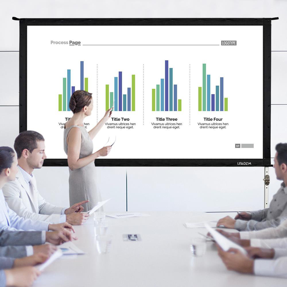 Zimtown White 100" Portable Folding Frame Projection Screen | Wayfair