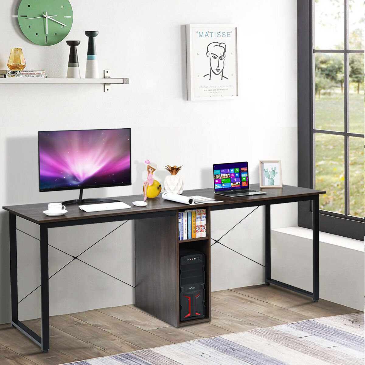 Inbox Zero Workstation Dual Office Computer Table & Reviews | Wayfair