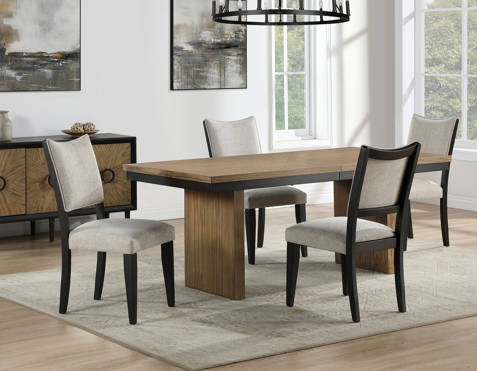 Red Barrel Studio® Roatan 5-Piece 80-96-inch Table Dining Set | Wayfair
