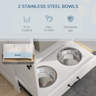 Pawhut Dog Feeding Station, Dog Food Storage Cabinet With Hidden Dog ...