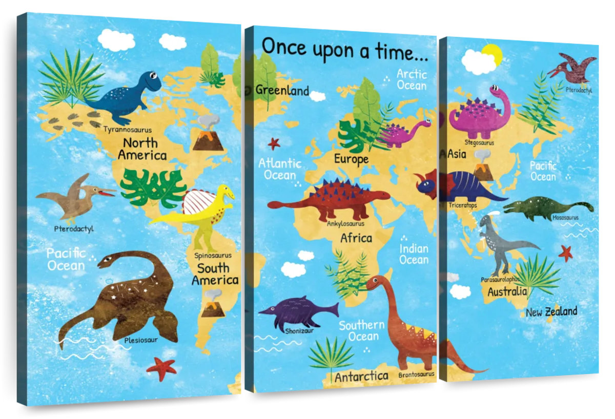 Breakwater Bay Aliaz Historic Dino Map Chart | Wayfair