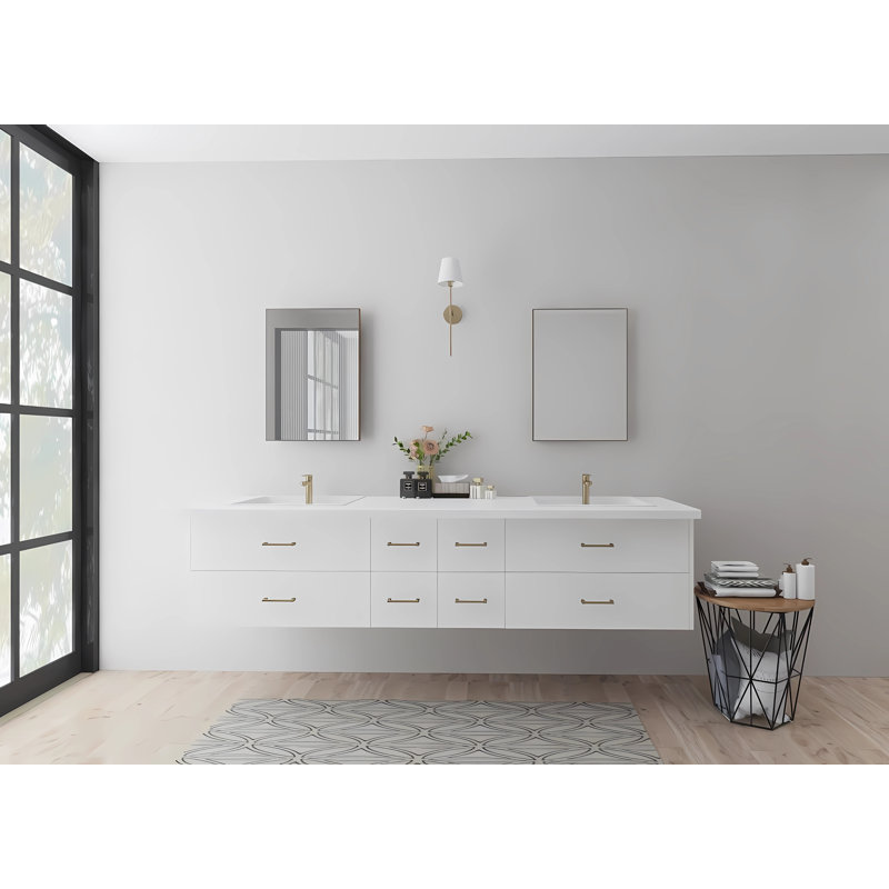 YUDEZIGN Calgary 90.5'' Double Bathroom Vanity Base Only | Wayfair