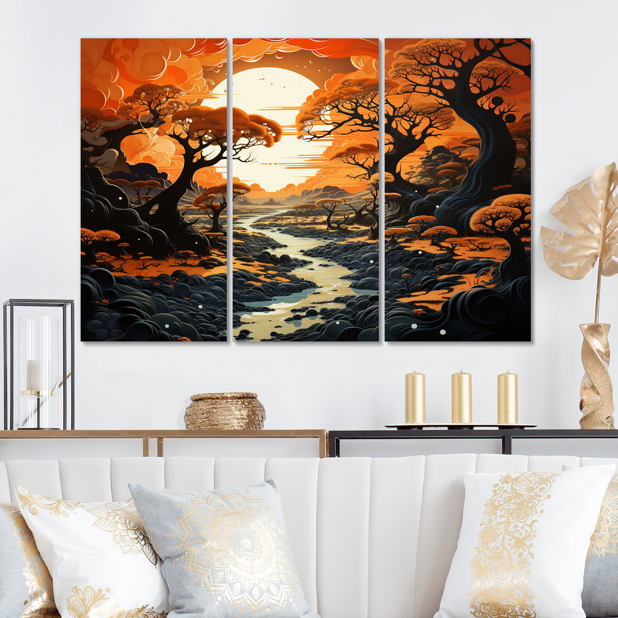 Loon Peak Glorious Full Moon Over River In The Woods - Abstract ...