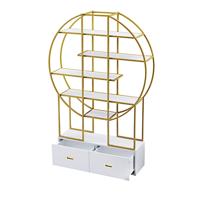 Everly Quinn 70.8 Inch Round Office Bookcase Bookshelf | Wayfair