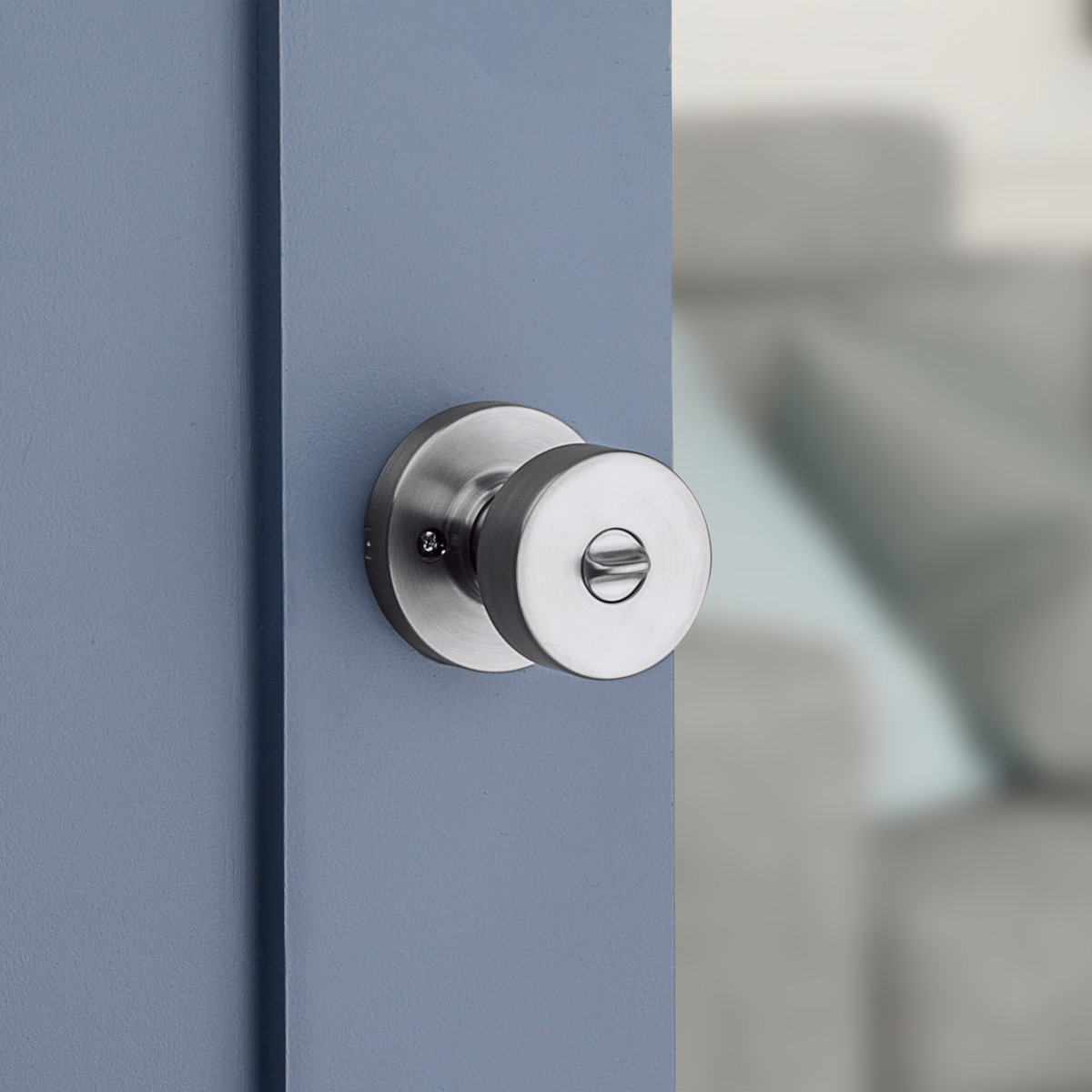 Kwikset Pismo Bed/Bath Knob in Satin Chrome | Wayfair