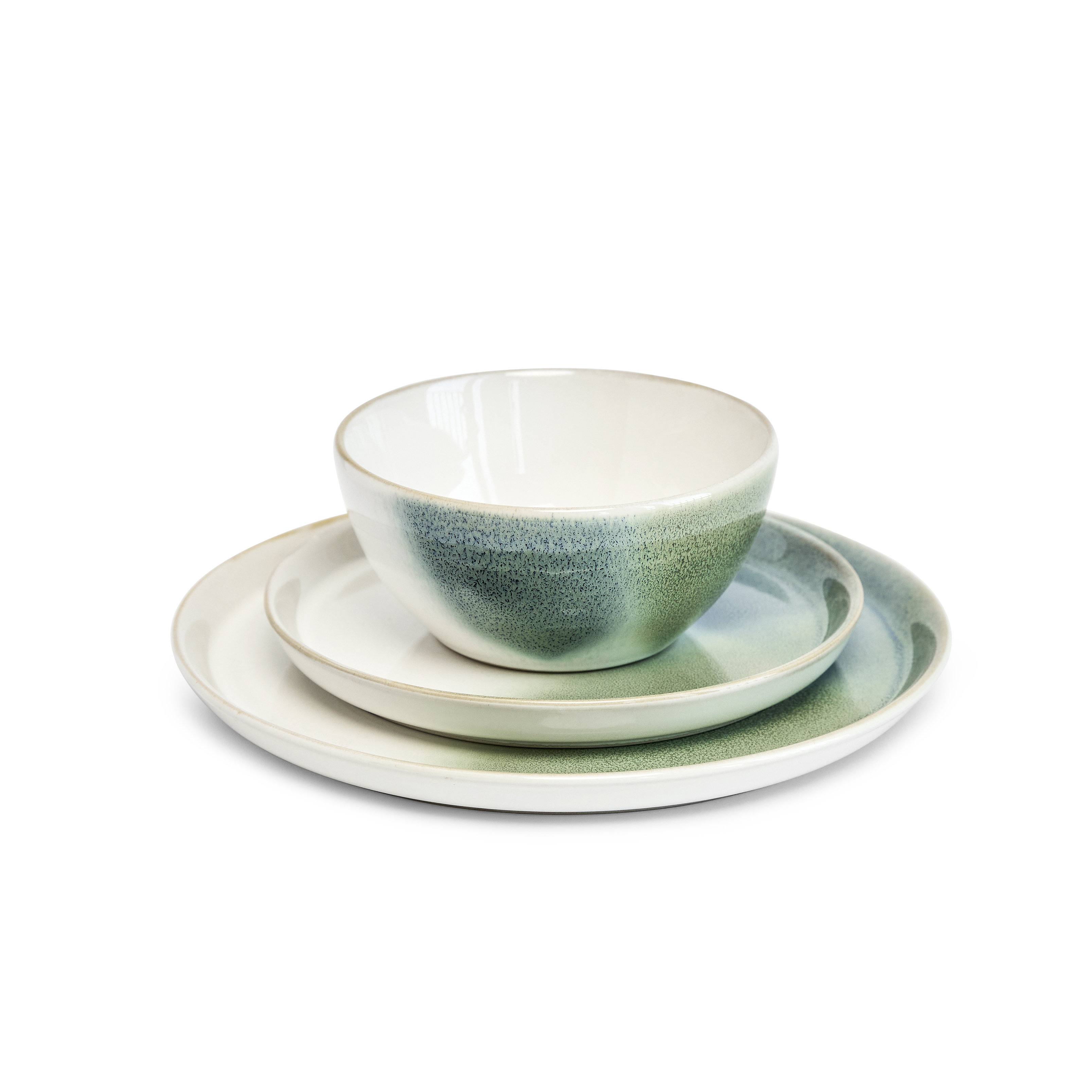 Sango 12-Piece Stoneware Dinnerware Set Color Block Reactive - Includes ...