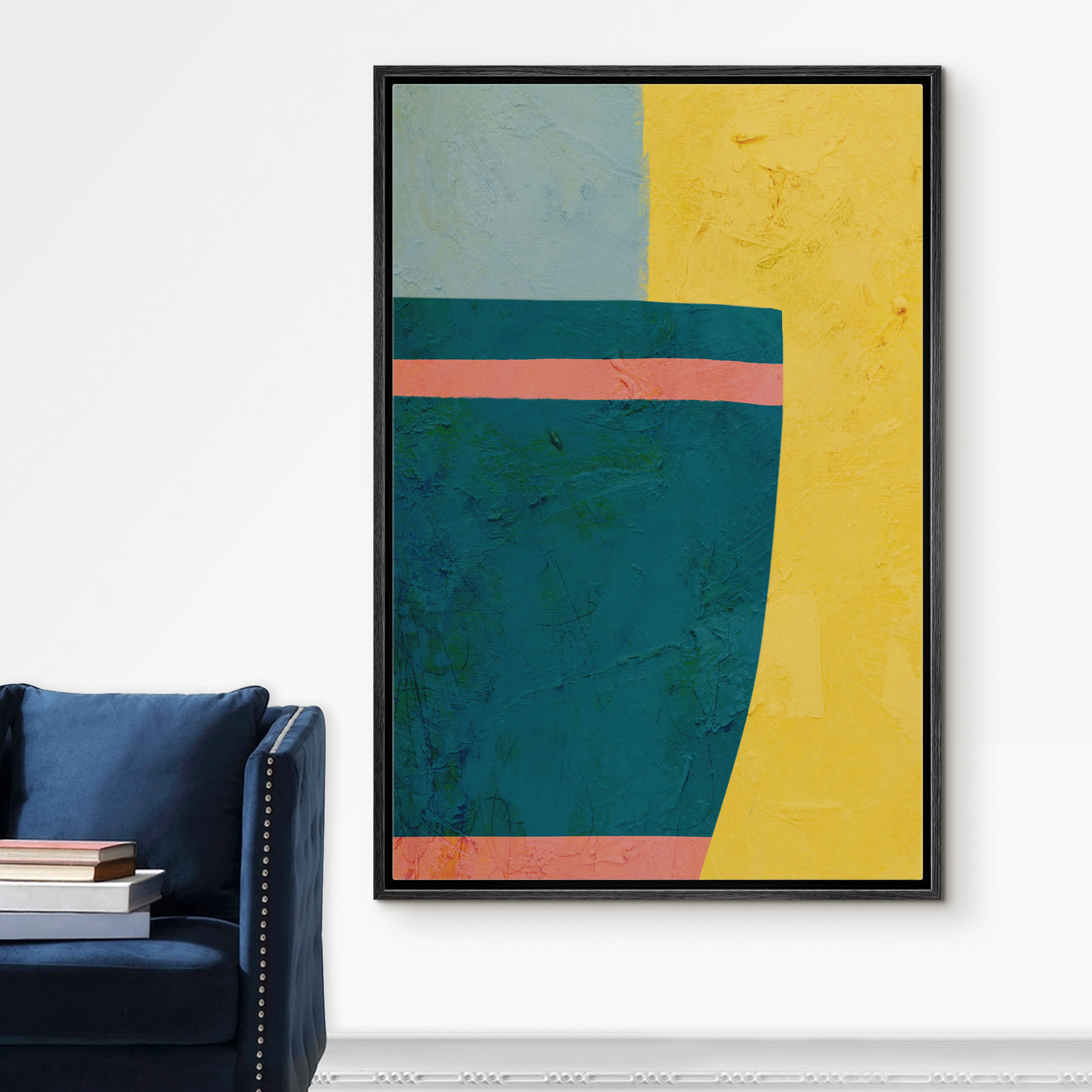 SIGNLEADER Framed Canvas Print Wall Art Side View Of Striped Green ...