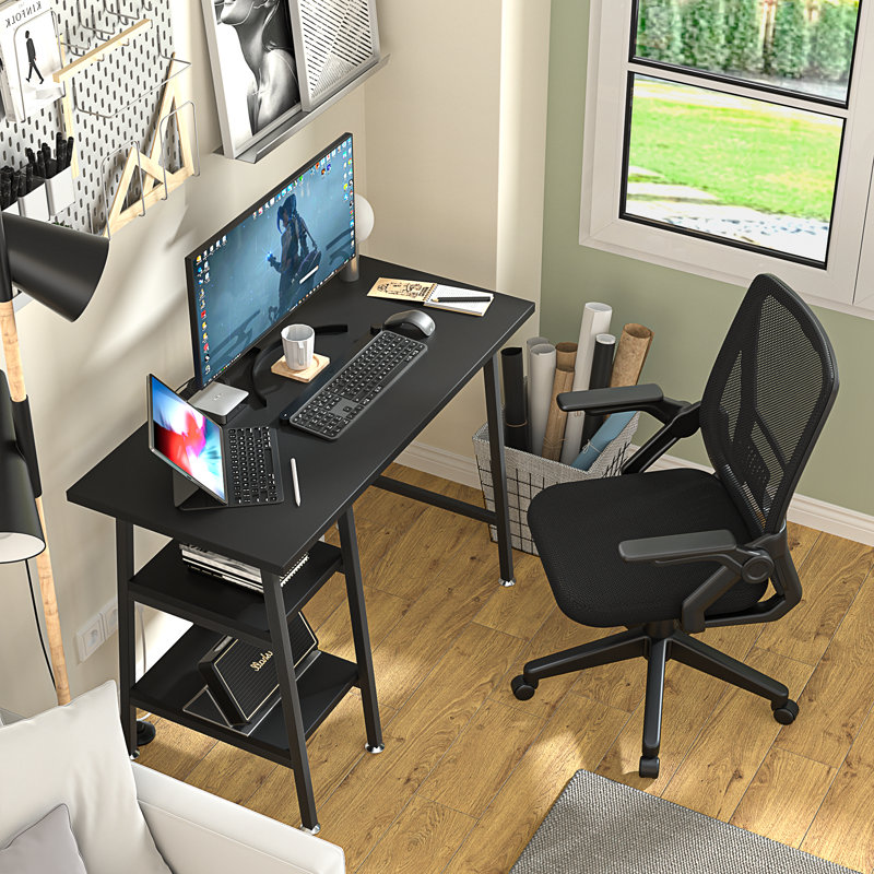 Vecelo Home Office Desk and Chair Set Computer Desk and Ergonomic Mesh ...