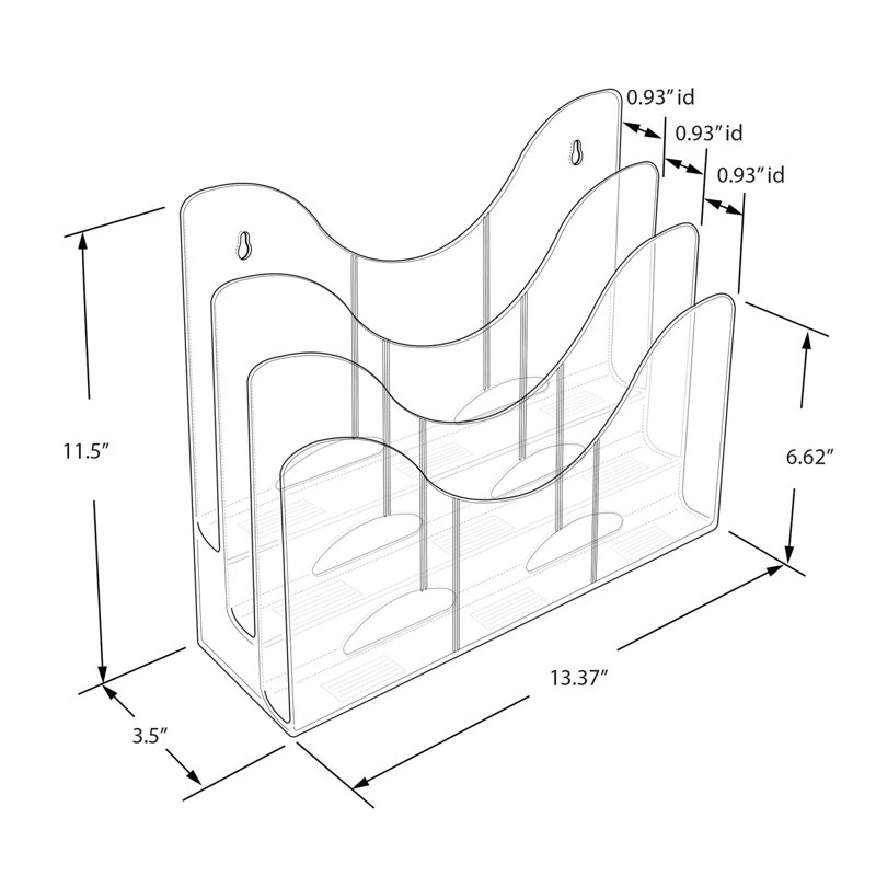 Azar Displays Three Tier File and Brochure Desktop Wall Organizer ...