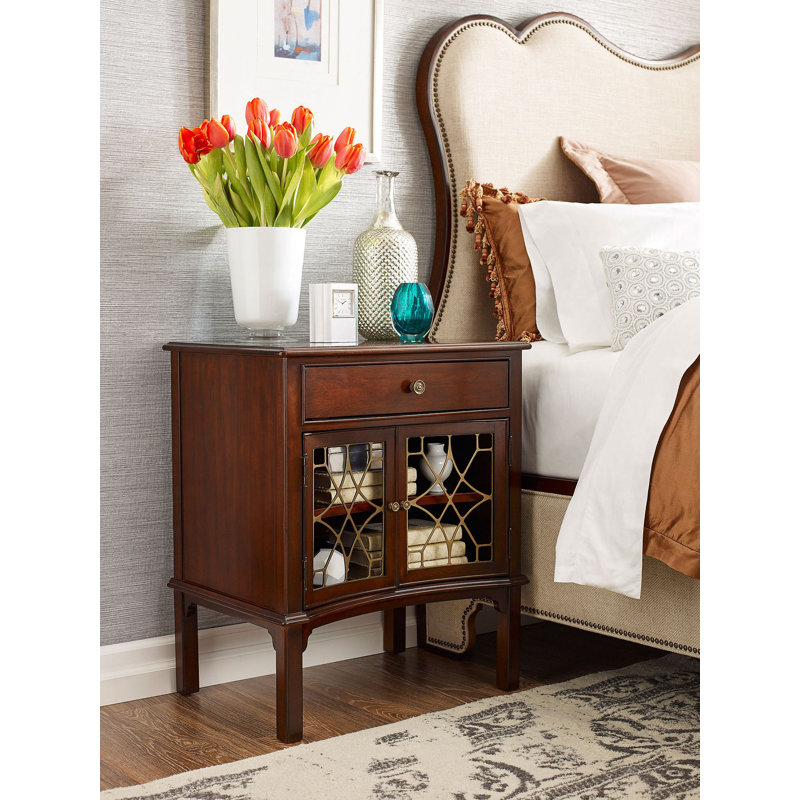 Canora Grey Solvig 1 - Drawer Solid Wood Nightstand in Brown | Wayfair