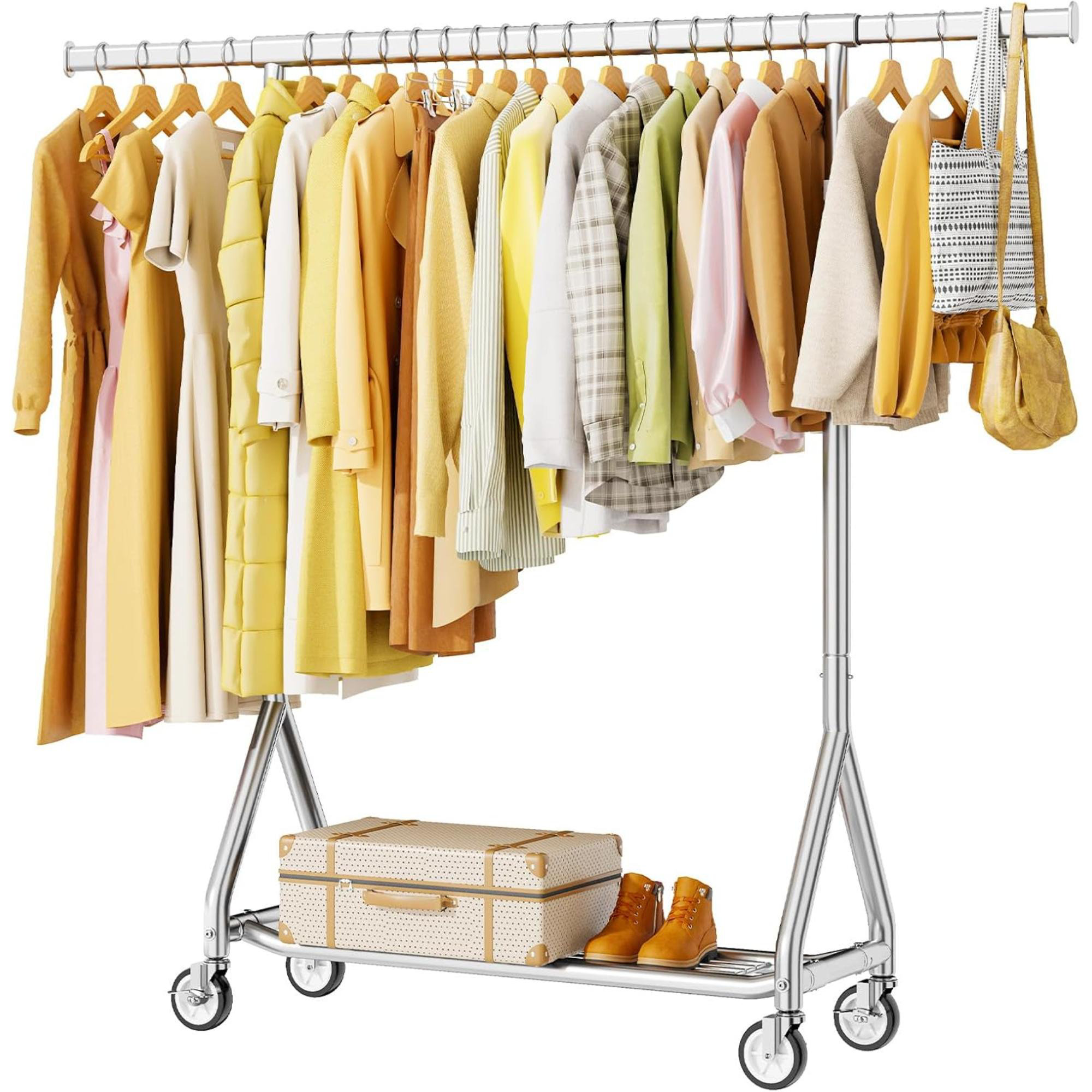 One Allium Way® Duty Clothes Rack Load 600 LBS, Rolling Garment Rack ...
