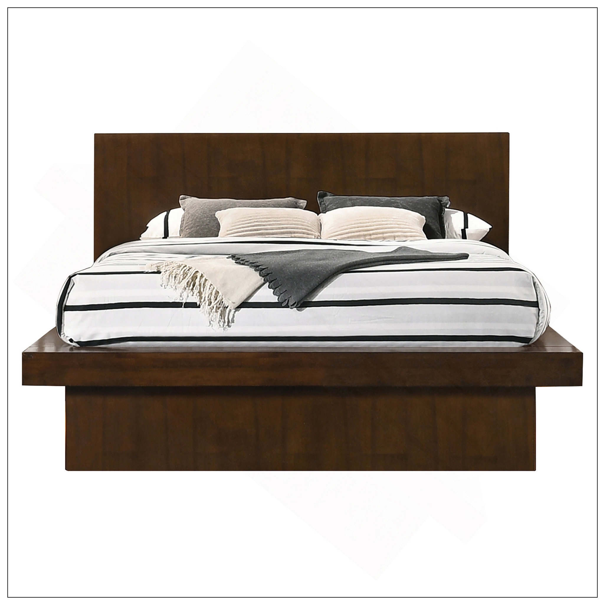 Latitude Run® Cappuccino Wood Queen LED Panel Bed | Wayfair