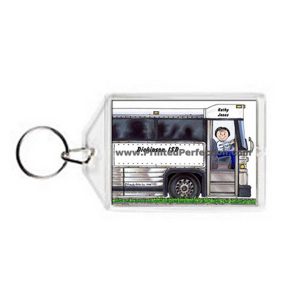 Printed Perfection Personalized Bus Driver - Female Acrylic Key Chain ...