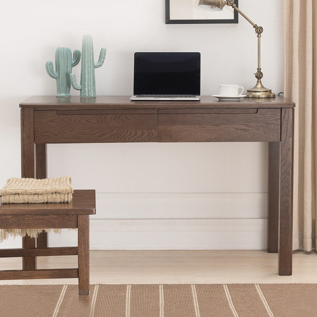 Red Barrel Studio® Nut-brown Rectangular Solid Wood desks | Wayfair