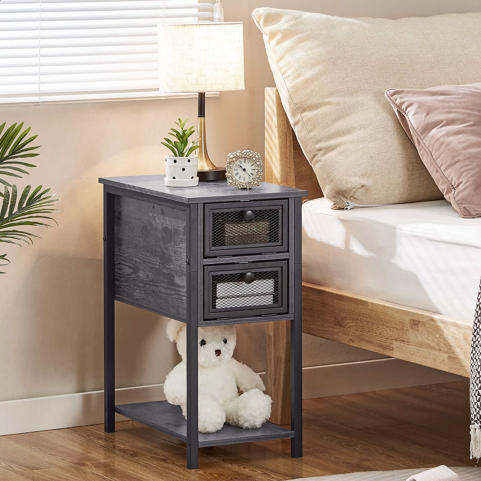 Trent Austin Design® 2 - Drawer Steel Nightstand in Brown - Wayfair Canada