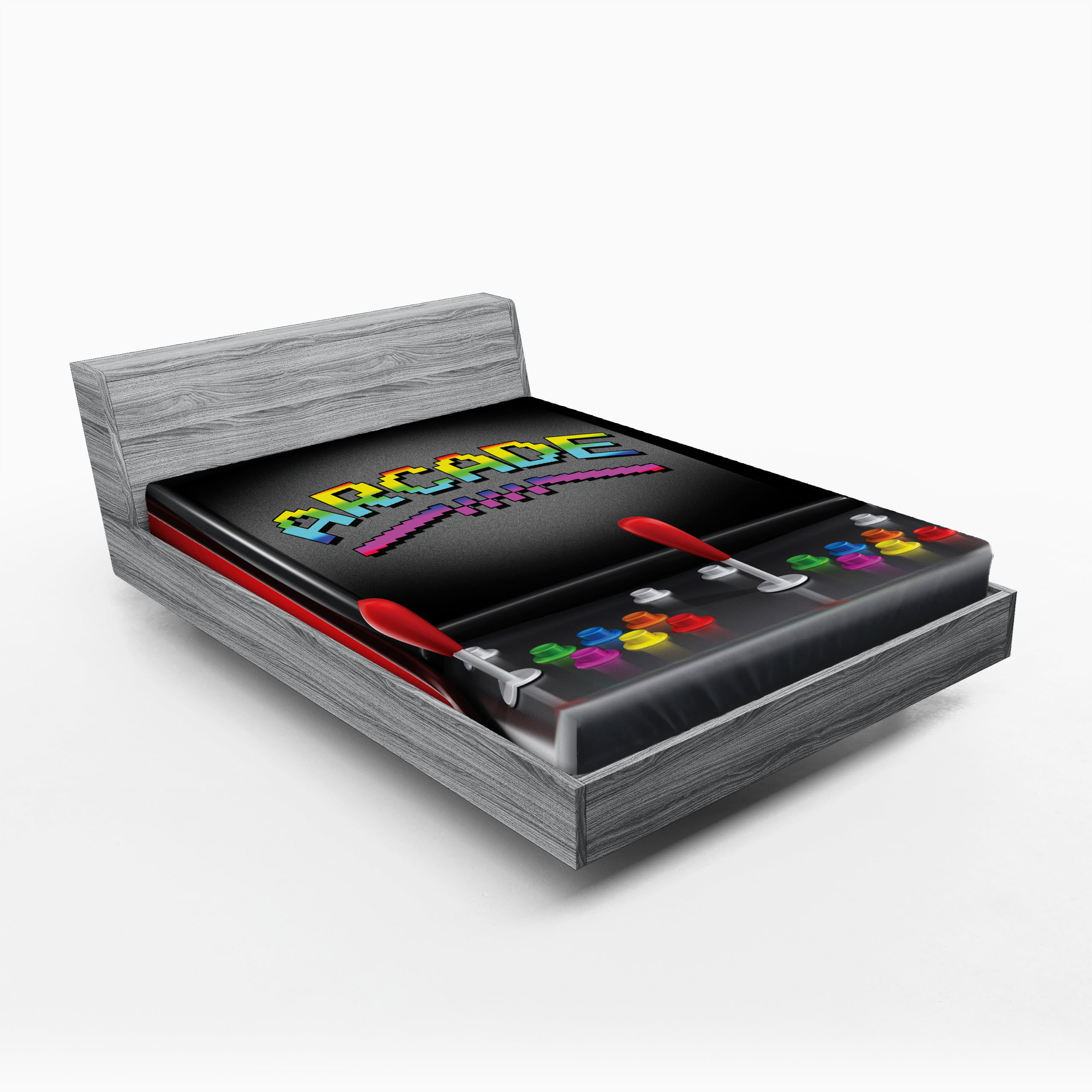 Ambesonne Video Games Fitted Sheet 2-Pack Arcade Retro Fun Multicolor ...