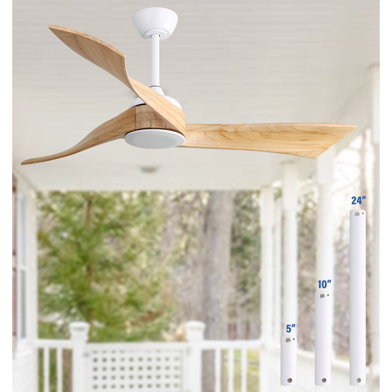 Orren Ellis Kemp 52'' 3-Solid Wood Blade Modern Propeller Ceiling Fan ...