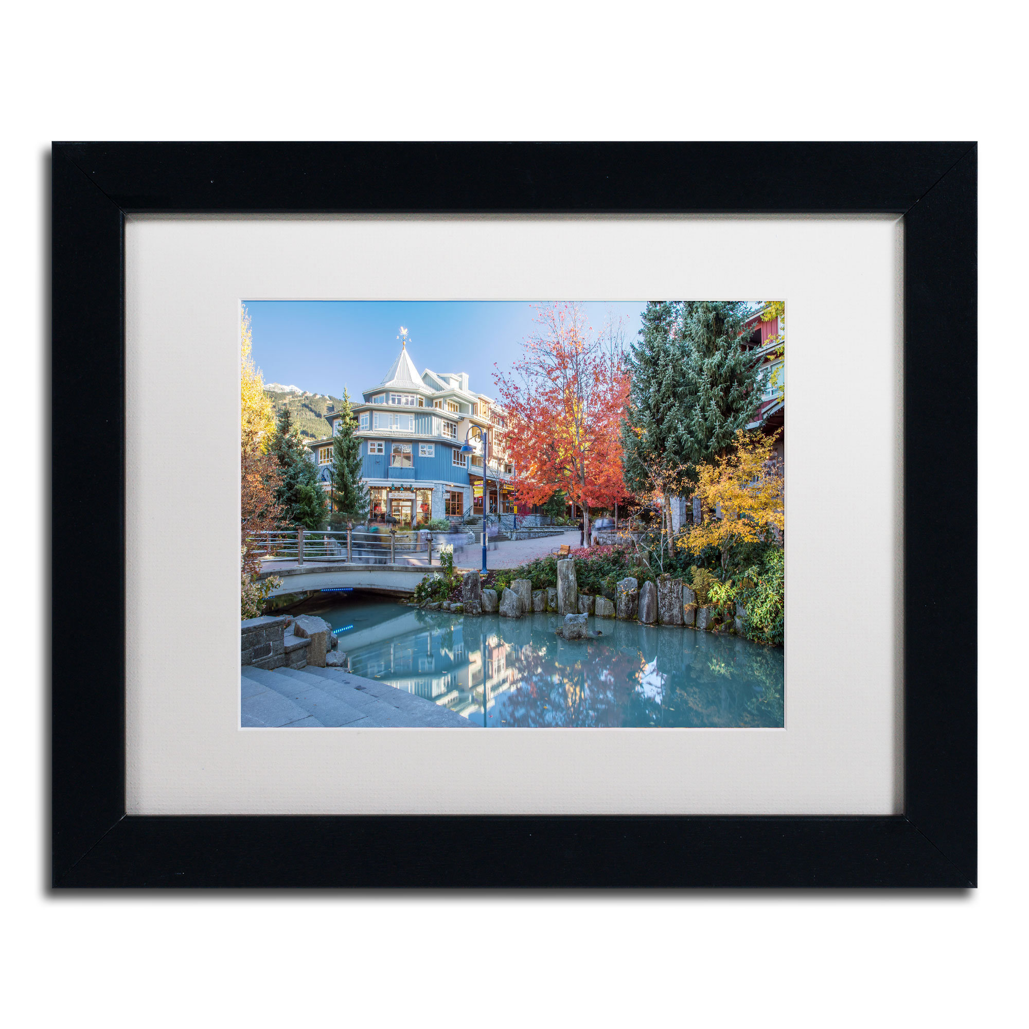 Trademark Fine Art 'Whistler Plaza Autumn' by Pierre Leclerc Framed ...