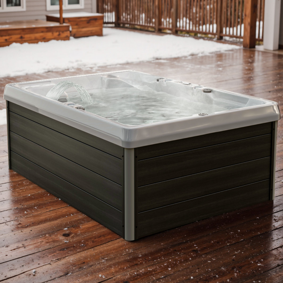 Patiowell 3-person Outdoor Hot Tub With 36 Water Jets And Digital ...